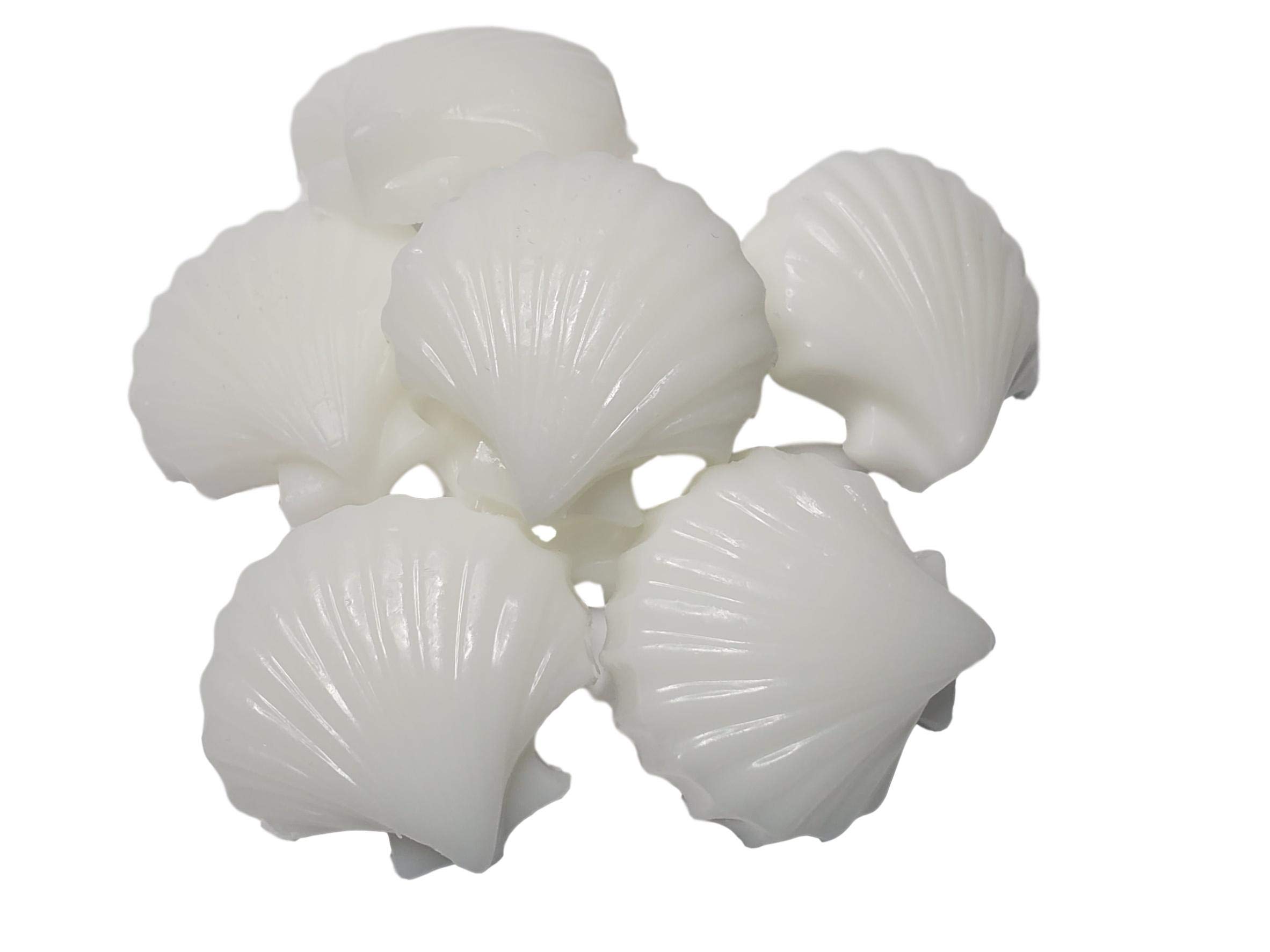 ABB Inc White Seashell Soaps for Nautical or Beach Theme Bridal Shower, Wedding or Baby Guest Bath, Beach Scented Glycerin - Pack of 20