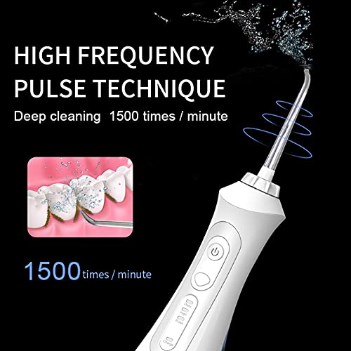 SEAGO Water Flosser Professional Water Pick Teeth Cleaner for Teeth - 3 Modes 5 Jet Tips IPX7 Waterproof Rechargeable Dental Oral Irrigator, Portable for Home & Travel (White)