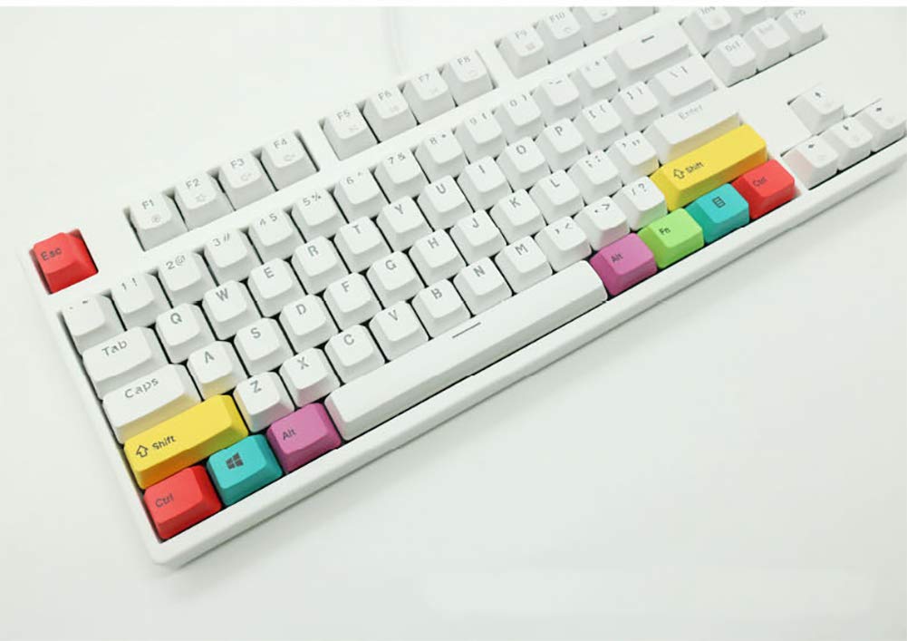 lelukee Colorful Keycaps,10pcs DIY PTB Keycaps Set with Keycap Puller,PBT Material Keycap,Sublimation Process Keycap,OEM Profile Keycaps,Custom Keycaps Compatible with Mechanical Gaming Keyboard