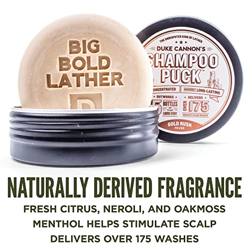 Duke Cannon Supply Co. Men's Shampoo Puck, Gold Rush - Over 175 Washes, Sulfate-Free, 4.5 oz (Pack of 1)
