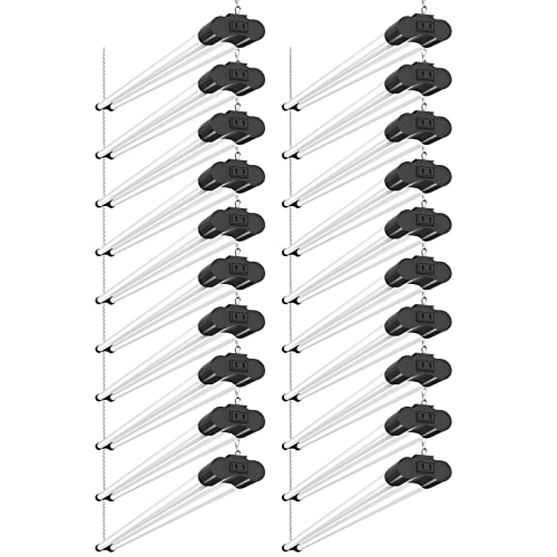 BBOUNDER 20-Pack Linkable LED Utility Shop Light, 4 FT, 4000 LM, 6500K Cool Daylight, 48 Inch Integrated Fixture for Garage, 40W Equivalent 250W, Surface + Suspension Mount, Black