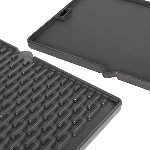 BBQ Future 7404 Reversible Cast Iron Griddle for Weber Griddle Insert Summit 400/600 Series Gas Grill Summit E670 E450 S470 E450, Grill Accessories for Weber Summit Gold, Black