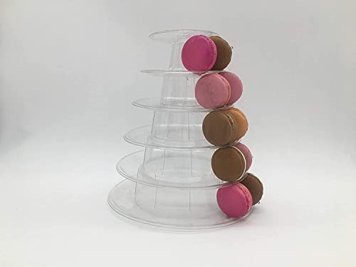Candora 6-layer Round Macaron Tower Cake Stand Macaron Display Rack for Wedding Birthday Dessert Stand Cake Plate