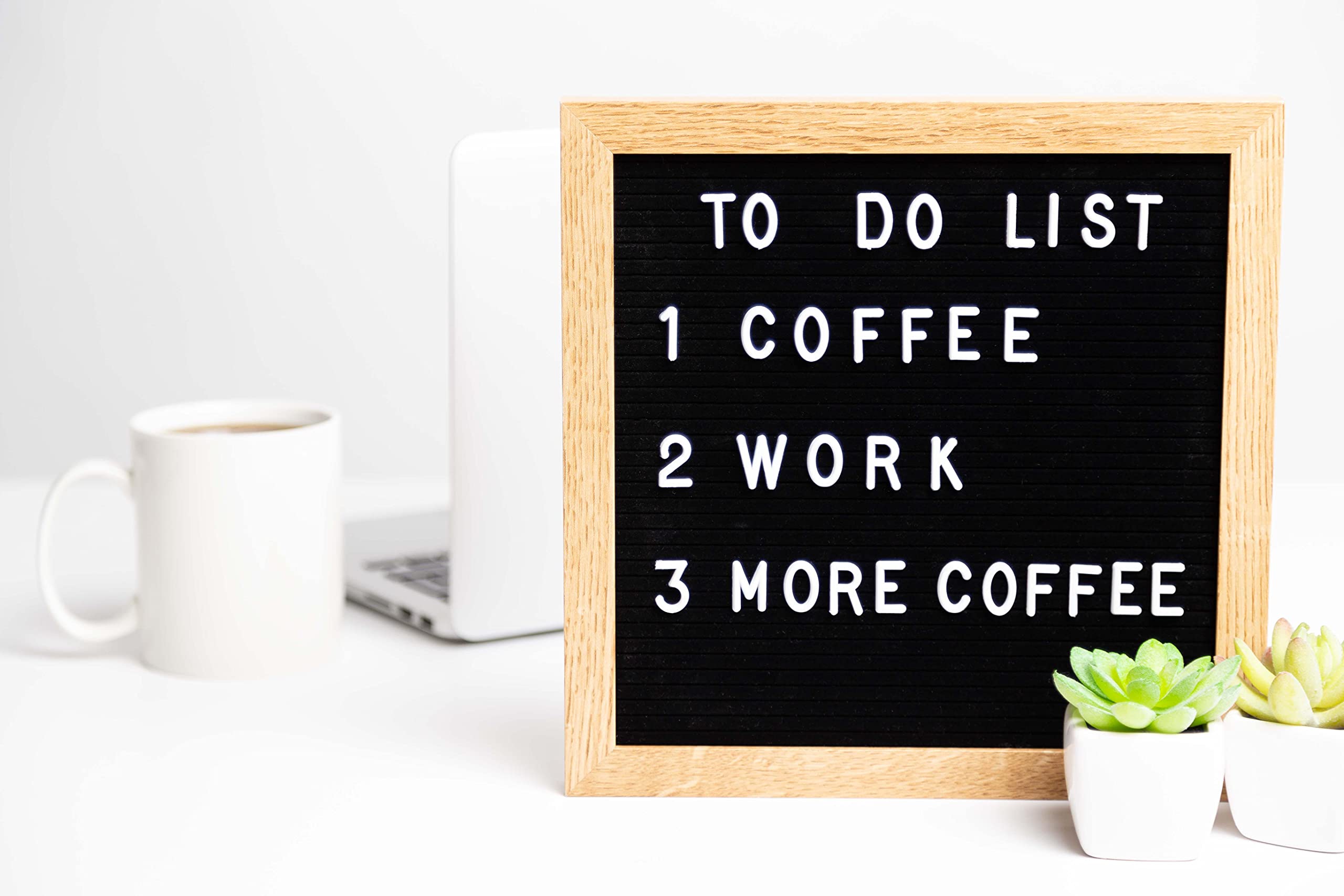 Pearhead Natural Wood And Black Felt Classic Letter Board Set, Includes 294 White Letters, Modern Reusable Message Board, Gender Neutral Photo Prop, Nursery And Home Decor, 10" x 10"