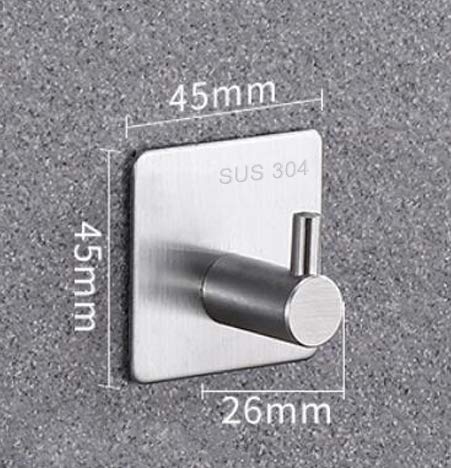 Super Strong Self Adhesive Hooks Heavy Duty Wall Mount Hooks Door Hooks Waterproof Stainless Steel Bathroom and Bedroom Hooks for Hanging Bags, Key, Coat, Hat, Towel Robe Hook Rack Tube Hook - 4 Packs