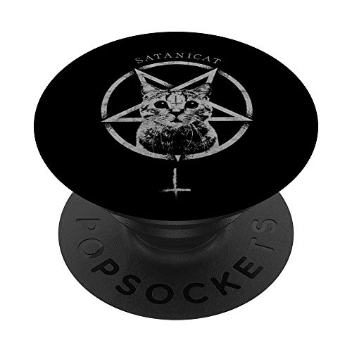 Occult Gothic Grunge Satan Cat Devil Black Baphomet Punk 666 PopSockets PopGrip: Swappable Grip for Phones & Tablets