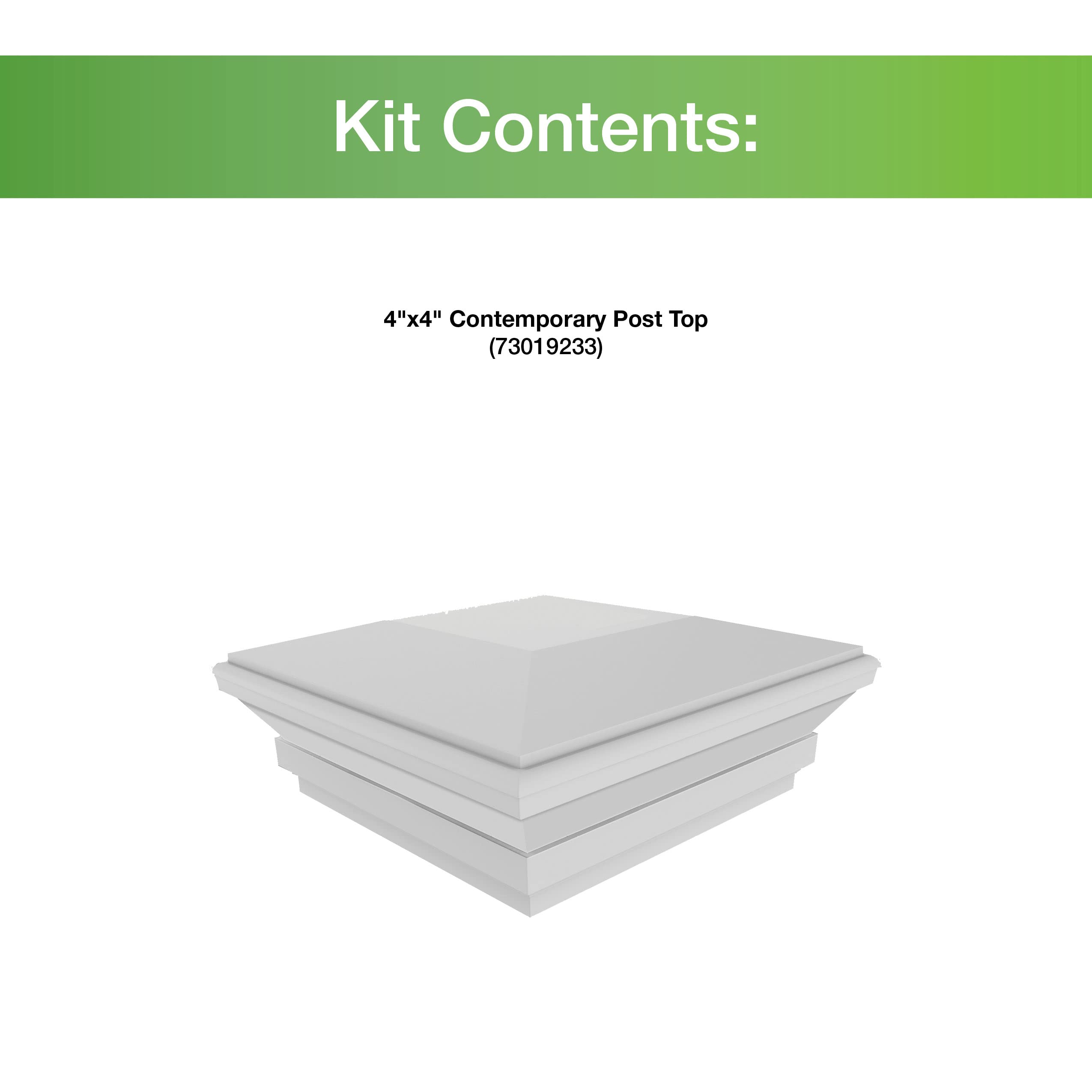 Barrette Outdoor Living 73019233 Contemporary Top Vinyl Rail Post Cap, White