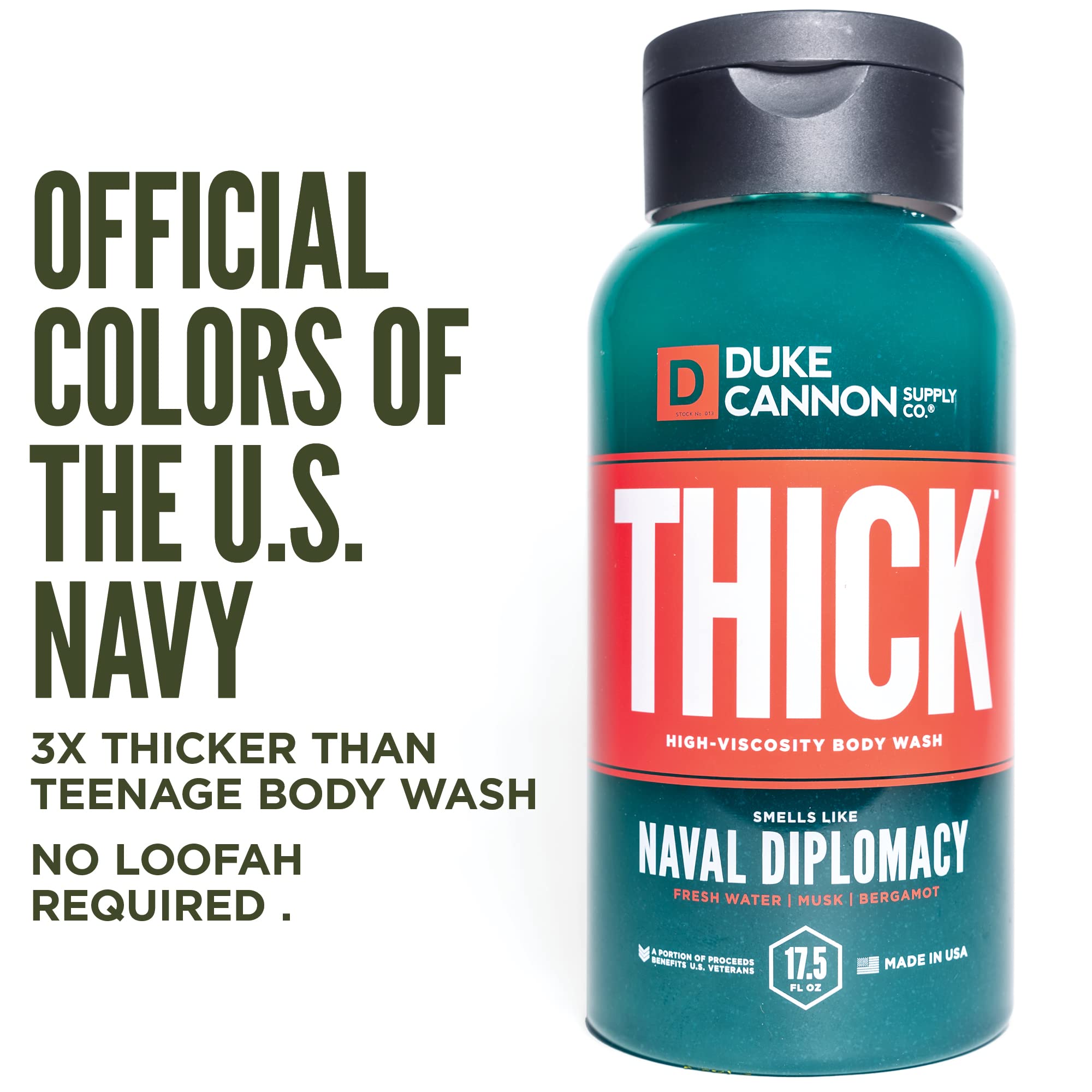 Duke Cannon Supply Co. THICK High-Viscosity Body Wash for Men - Smells Like Naval Supremacy, 17.5 Fl Oz