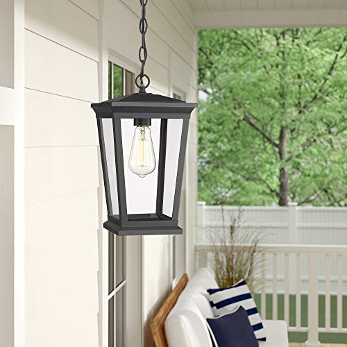 Odeums Outdoor Pendant Lights, Exterior Pendant Lighting Fixture, Outdoor Pendant Hanging Light Black, Pendant Ceiling Light