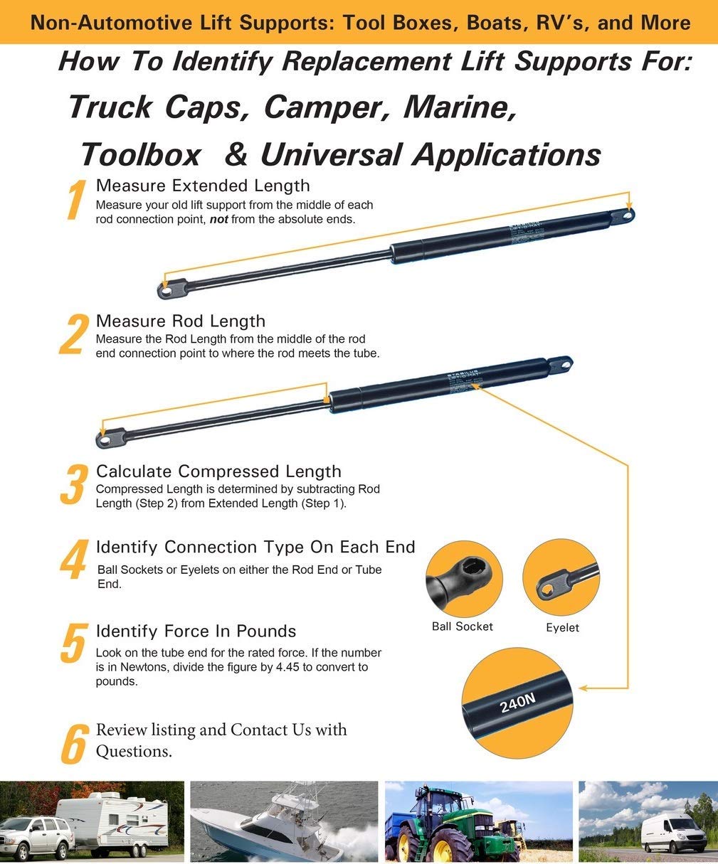 2Pcs Rear Back liftgate tailgate Hatch trunk Struts Lift Supports Shock Gas Spring Prop Rod Compatible With FORD 2007-2018 EDGE (Note:07 08 09 10 11 12 13 14 15 16 17 18)