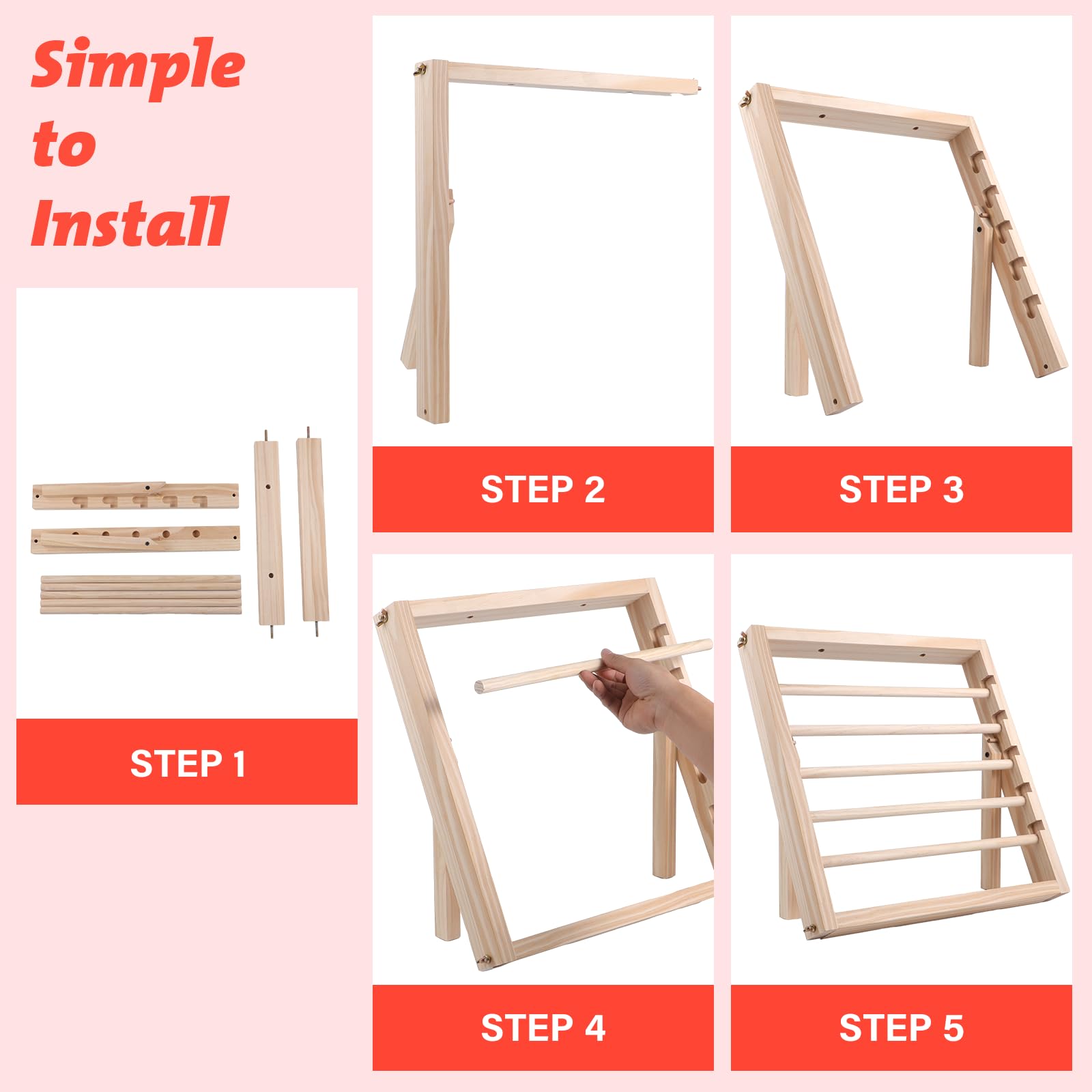 2PCS Ribbon Storage Racks, Wooden Ribbon Holders, Ribbon Storage Stands, Ribbon Rack Organizers for Gift Wrapping Paper, Cellophane, Vinyl Rolls, Arts and Crafts Items