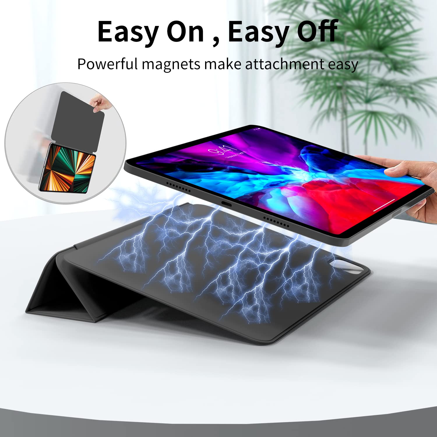 kenke Case for iPad Pro 11 Inch 4th/3rd/2nd/1st Generation (2022/2021/2020/2018 Model), Rebound Magnetic Slim Trifold Stand Smart Cover, Support 2nd Gen Pencil Charging, Auto Sleep/Wake, Black