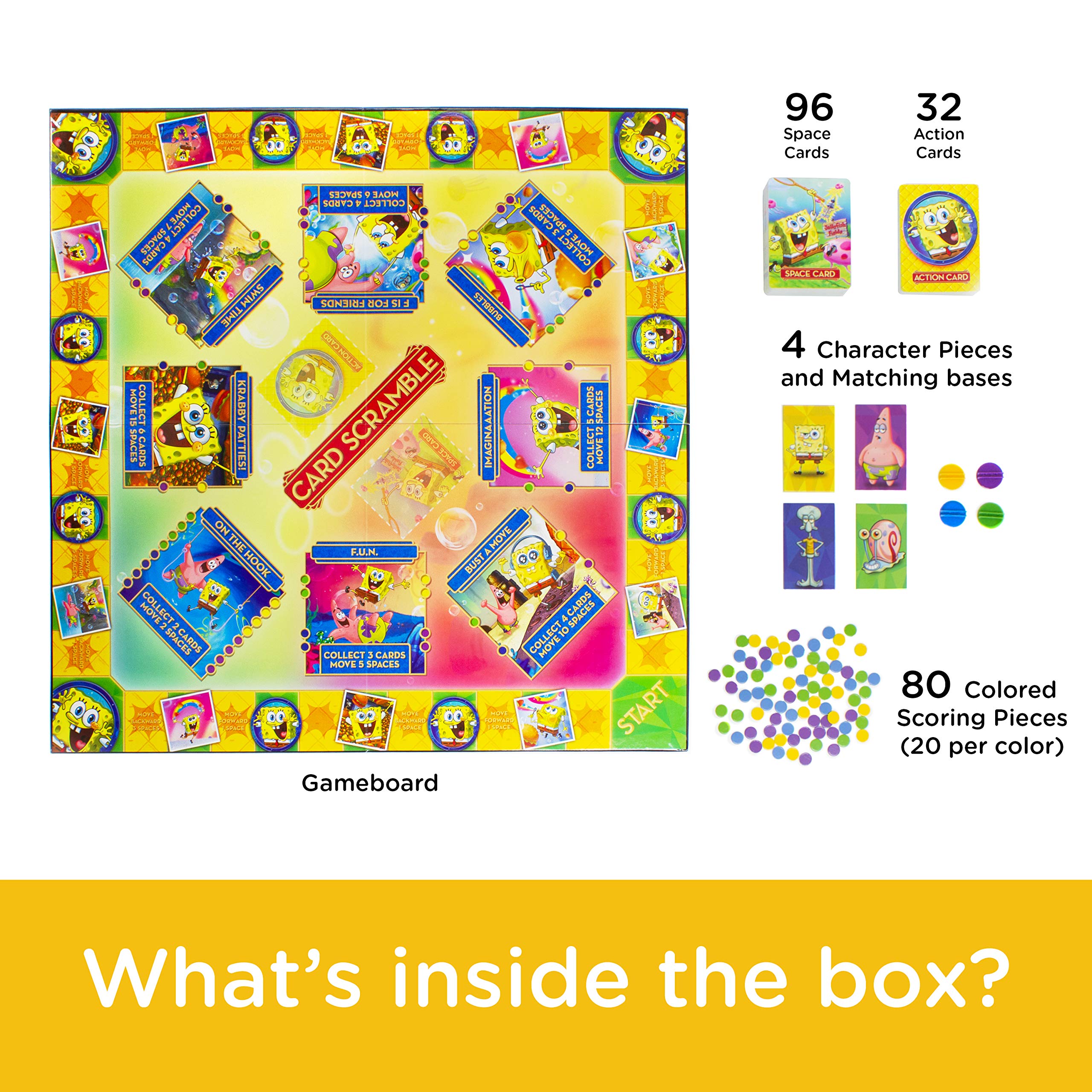 AQUARIUS SpongeBob Card Scramble Board Game - Fun Family Party Game for Kids, Teens & Adults - Entertaining Game Night Gift - Officially Licensed Merchandise