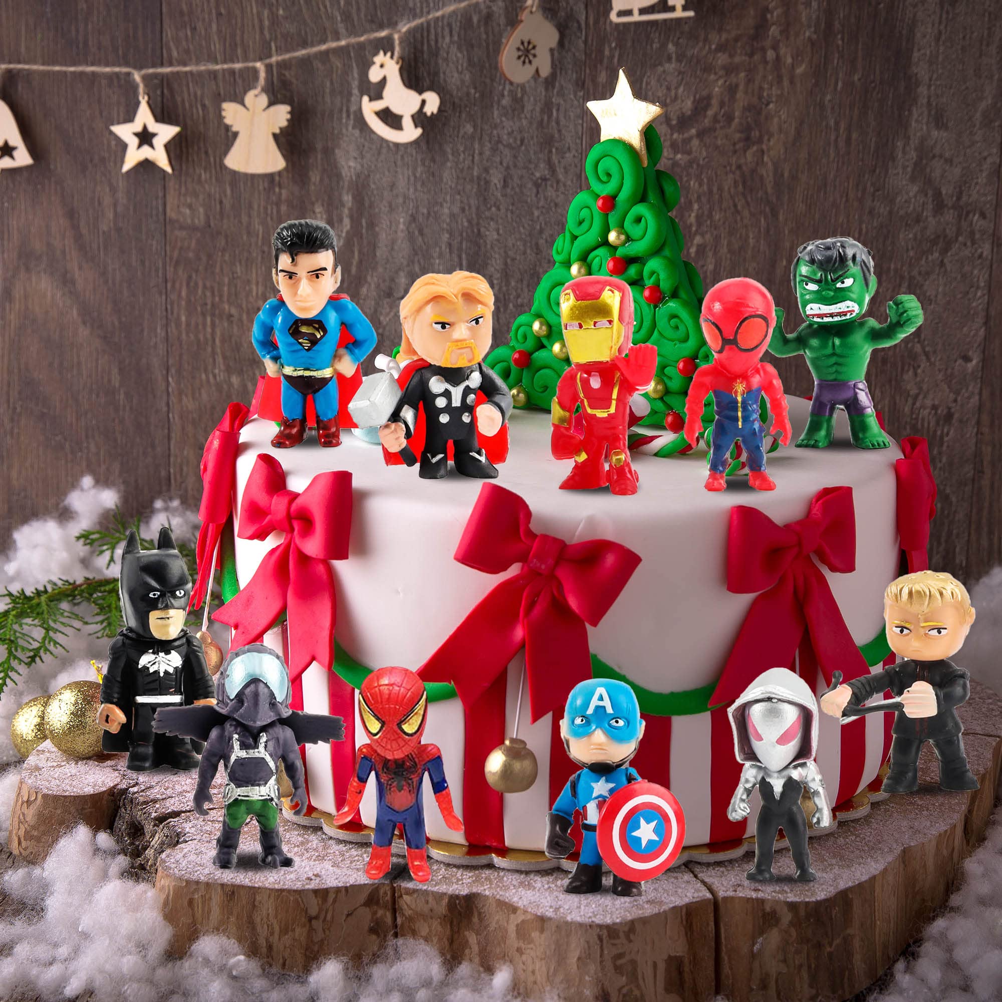 20 Pieces Hero Action Figures Sets, Mini Action Figures for Boys Toys, Birthday Party Gifts Cupcake Toppers Decoration