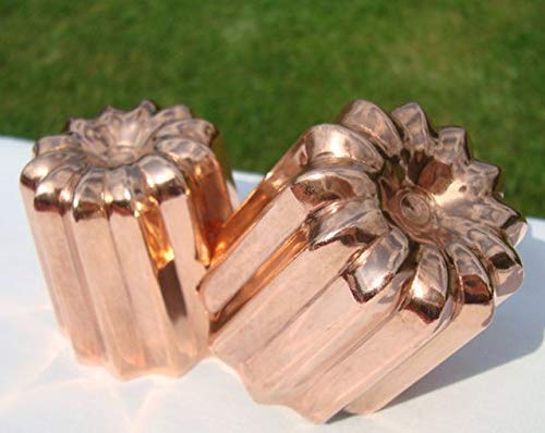 2.1 inch Copper Canele mold from Bordeaux a Set of Twelve tinned molds