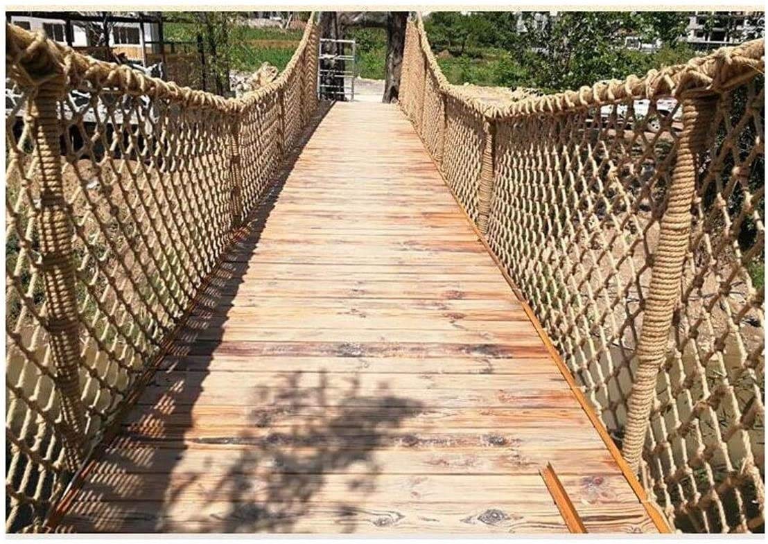 Heavy Duty Hemp Rope Cargo Net for Kids' Tree House, Stair & Balcony Safety - Outdoor Hammock & Playground Net (1 * 10m/3 * 33ft)