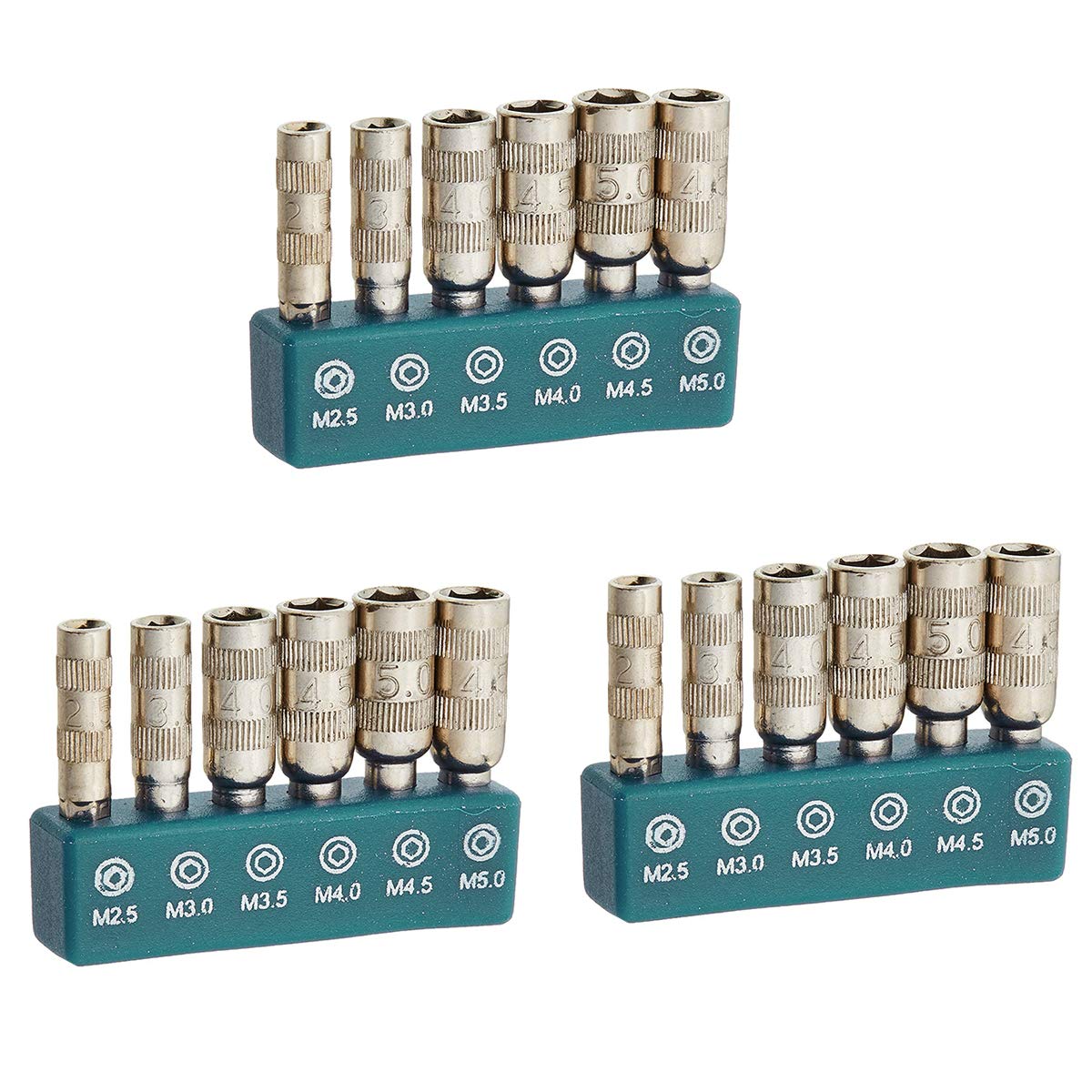 COMOK 6 in 1 H4 Shank 2.5mm 3mm 3.5mm 4mm 4.5mm 5mm 6 Points Hex Socket 3Set
