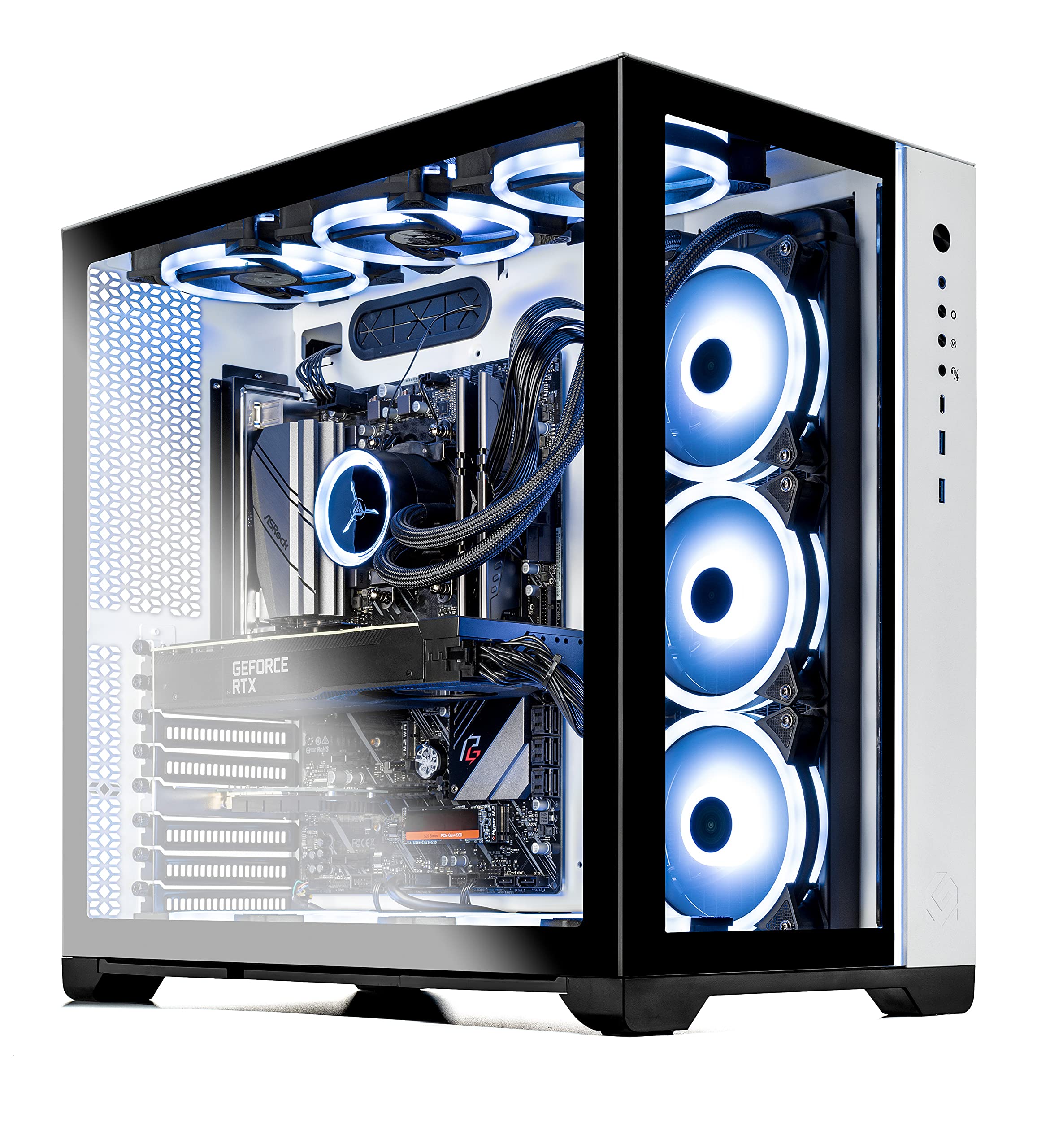 Skytech Prism II Gaming PC Desktop – AMD Ryzen 7 5800X 3.8 GHz, NVIDIA RTX 3080, 1TB NVME Gen4 SSD, 16GB DDR4 RAM 3200, 850W Gold PSU, 360mm AIO, 11AC Wi-Fi, Windows 11 Home 64-bit