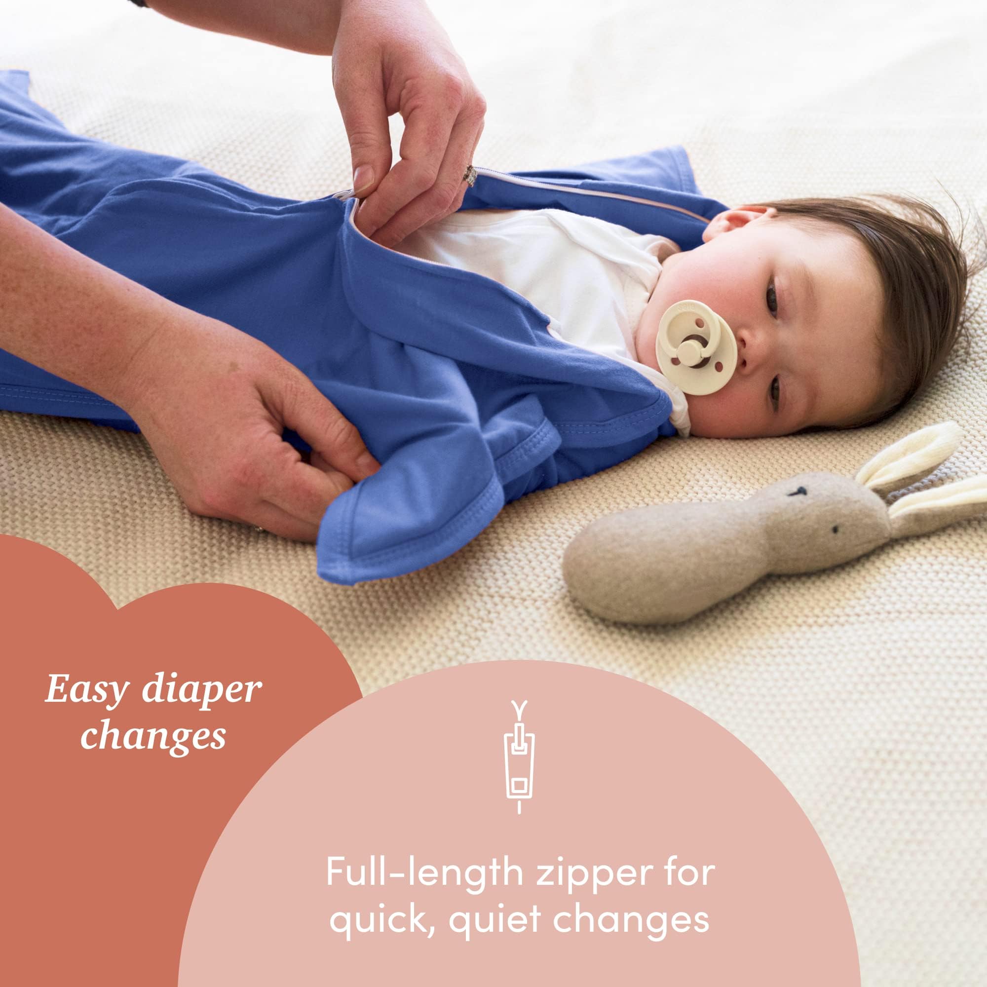 SleepingBaby Zipadee-Zip Transition Swaddle - Baby Swaddling Blanket with Zipper Convenience - Roomy Baby Wearable Blanket for Easy Diaper Changes - ClassicBoy, Large (12-24 Month) - 3 Pack