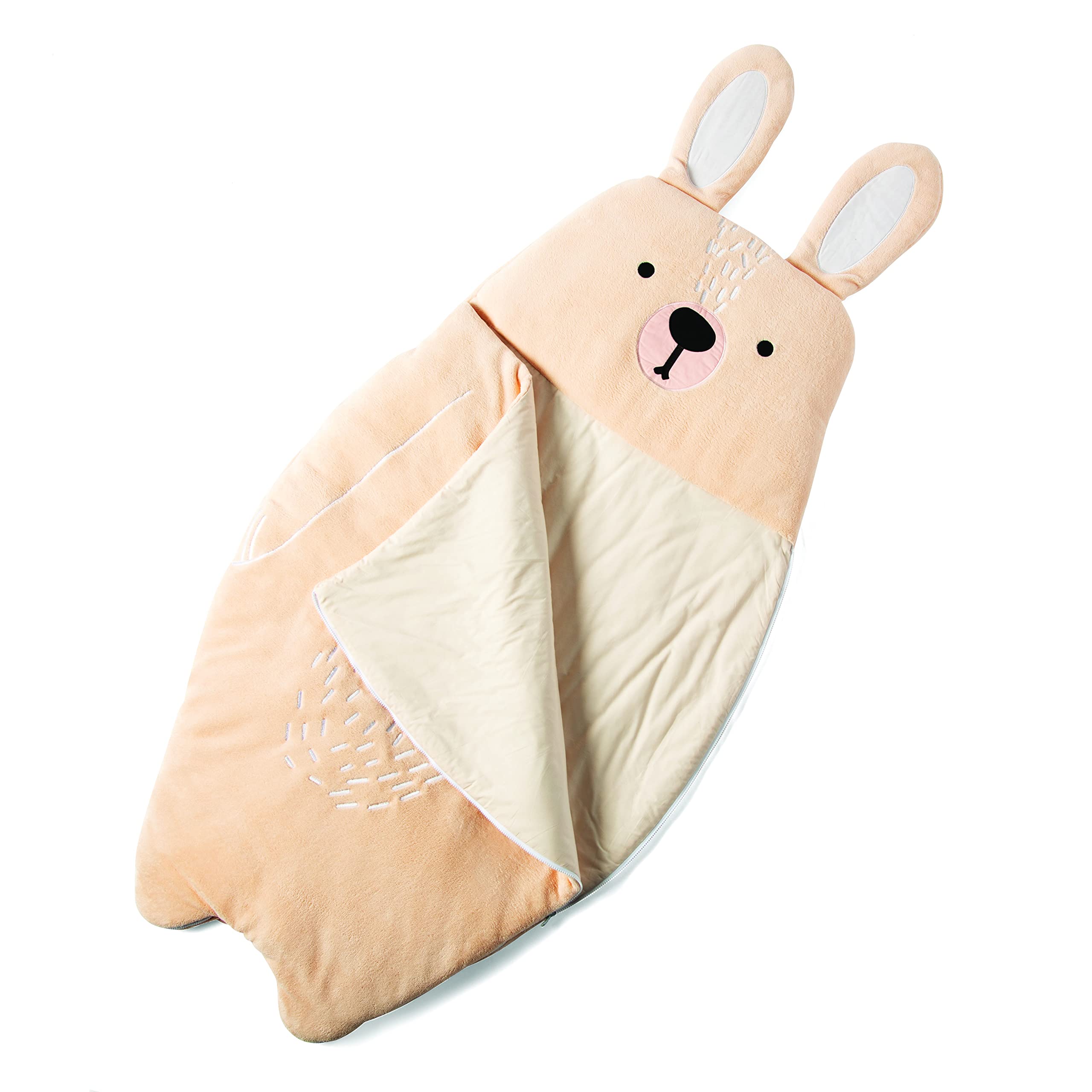 MindWare Oh So Fun! Bunny Sleeping Bag â Child Sleeping Bag for Kids Ages 3 & Up