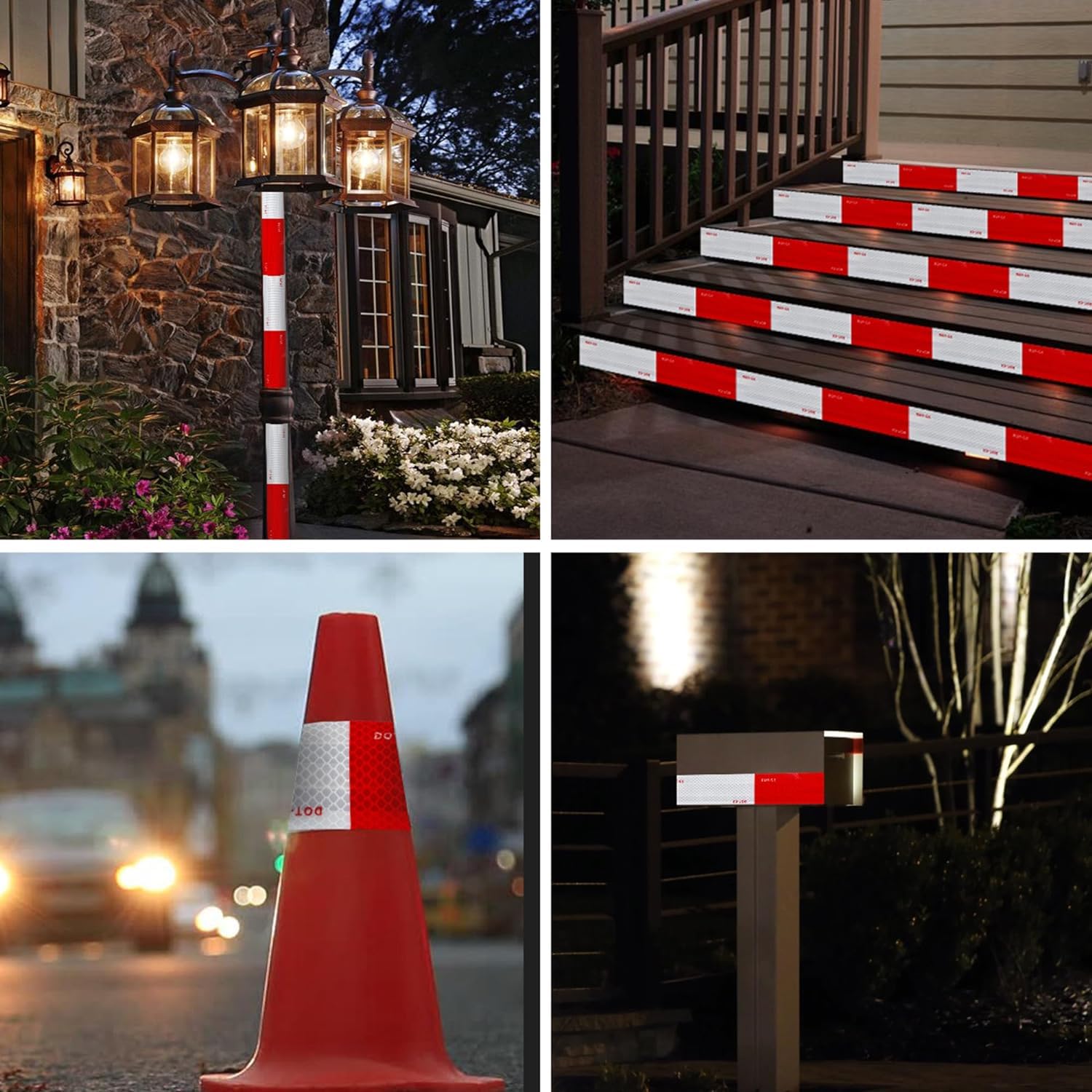 LEORAY DOT-C2 Reflective Tape, DOT Reflective Tapes 2" x200 Feet Waterproof Red and White Adhesive Reflector Tape for Trailer Cars Trucks Outdoor