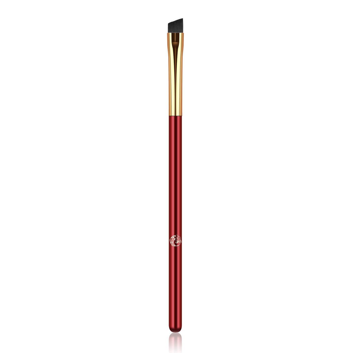 ENERGY Eyebrow Brush Angled Gel Eyeliner Makeup Brush L111 Ultra Thin Slanted Pro Liner Brush Firm Stiff Synthetic Bristles for Cream Brow Defining Applicator Red