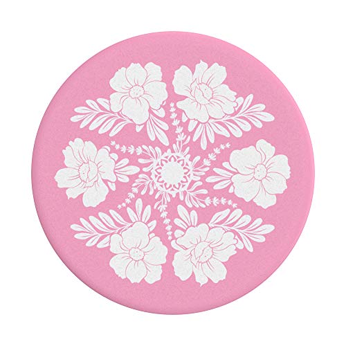 PopSockets PopGrip - Expanding Stand and Grip with a Swappable Top for Smartphones and Tablets - Not Your Grandmas Doily Pink