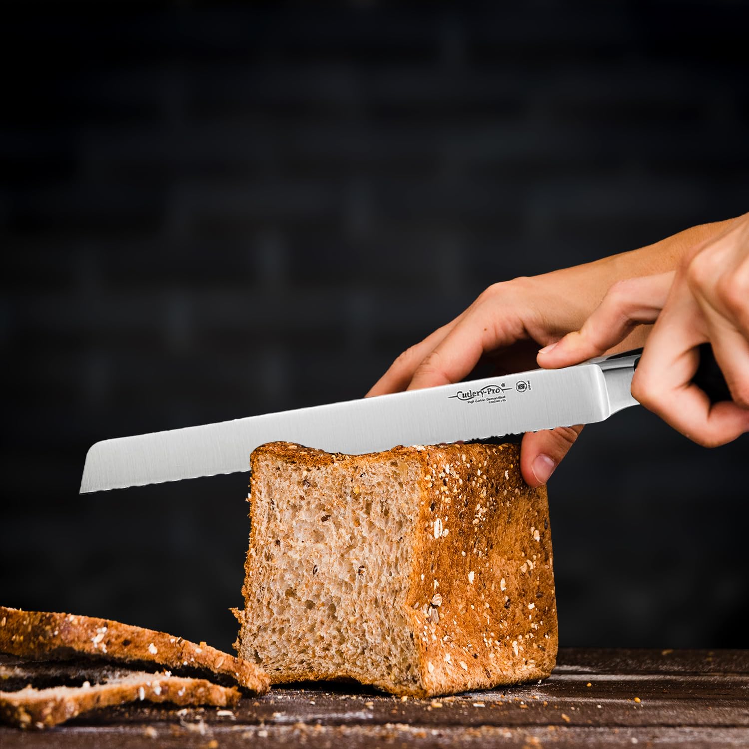 Cutlery-Pro Forged Bread Knife, Cat Cora Approved, NSF, German Steel, 9-Inch Blade