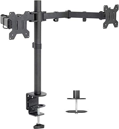 Lenovo ThinkVision T24i 23.8in 1920 x 1080 FHD IPS WLED-Backlit LCD 2-Pack Raven Black Monitor Bundle with HDMI, VGA, DisplayPort, USB Hub, Fully Adjustable Desk Mount Monitor Stand