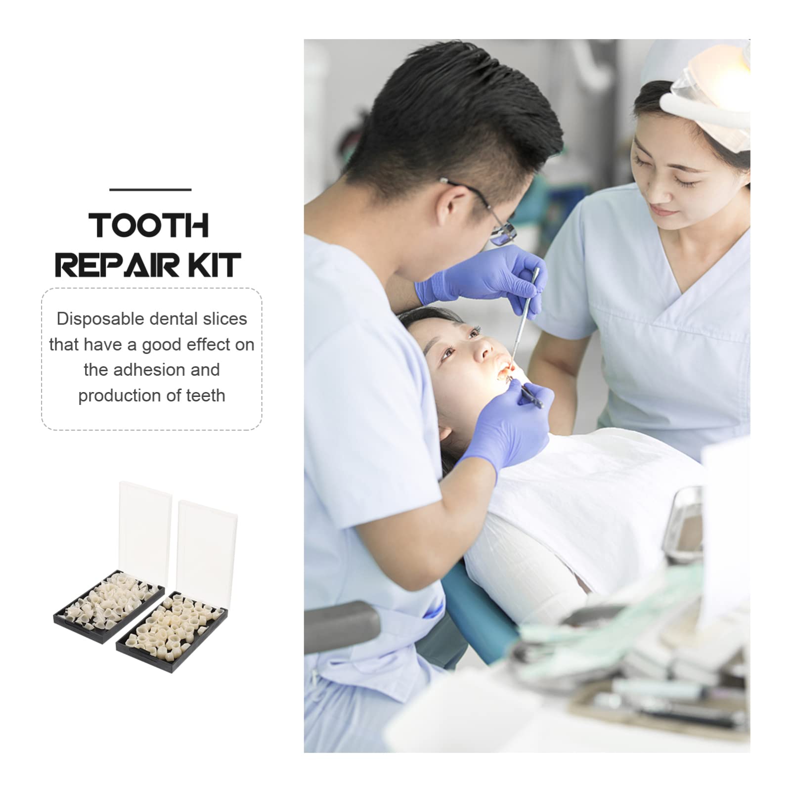 2boxes Dental Slices Sticker Veneer Tooth Accessory Supplies Broken Replacements for Anterior The Kits and Fixing Materials Material Oral Temporary Reing Replacement Missing Kit