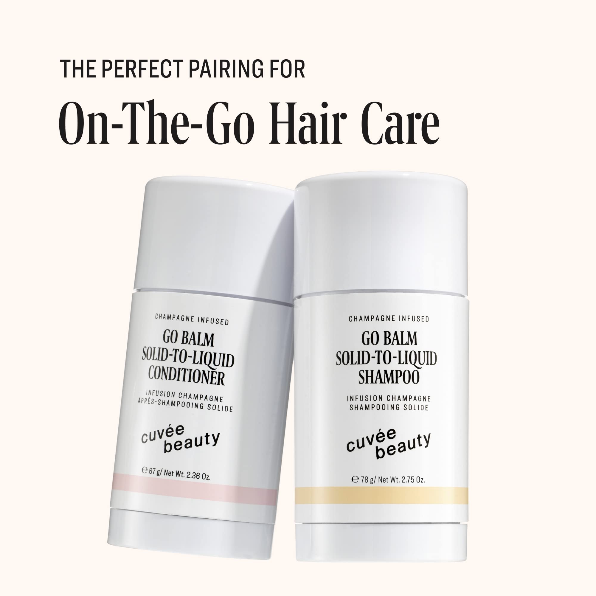 CUVÉE BEAUTY GoBalm Conditioner - 2.36 oz - Solid-to-Liquid Conditioner - Hydrates & Moisturizes Hair - Leak Free, TSA Approved