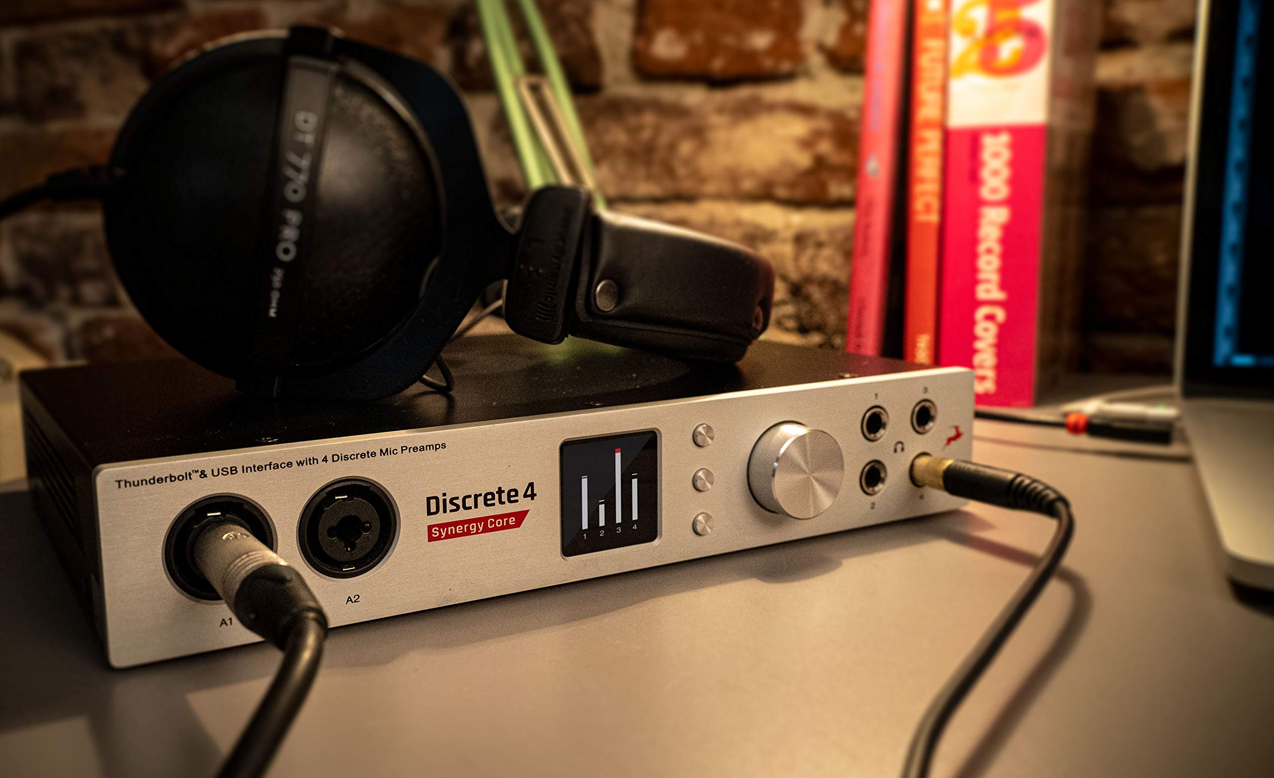 Antelope Audio Discrete 4 Synergy Core Desktop Audio Interface for Music Professionals - Thunderbolt & USB 4 Channel Microphone Preamp Recording, Streaming Studio Audio Interface w/37 FX Included