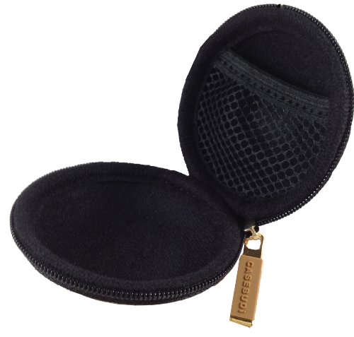 CASEBUDi Round Earbud and Phone Charger Storage Case with Carabiner | Limited Edition Gold Ballistic Nylon