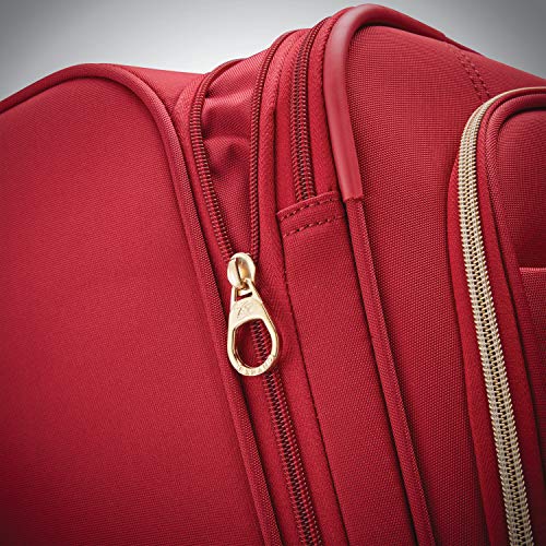 American Tourister Belle Voyage Softside Luggage with Spinner Wheels, red, Checked-Medium 25-Inch