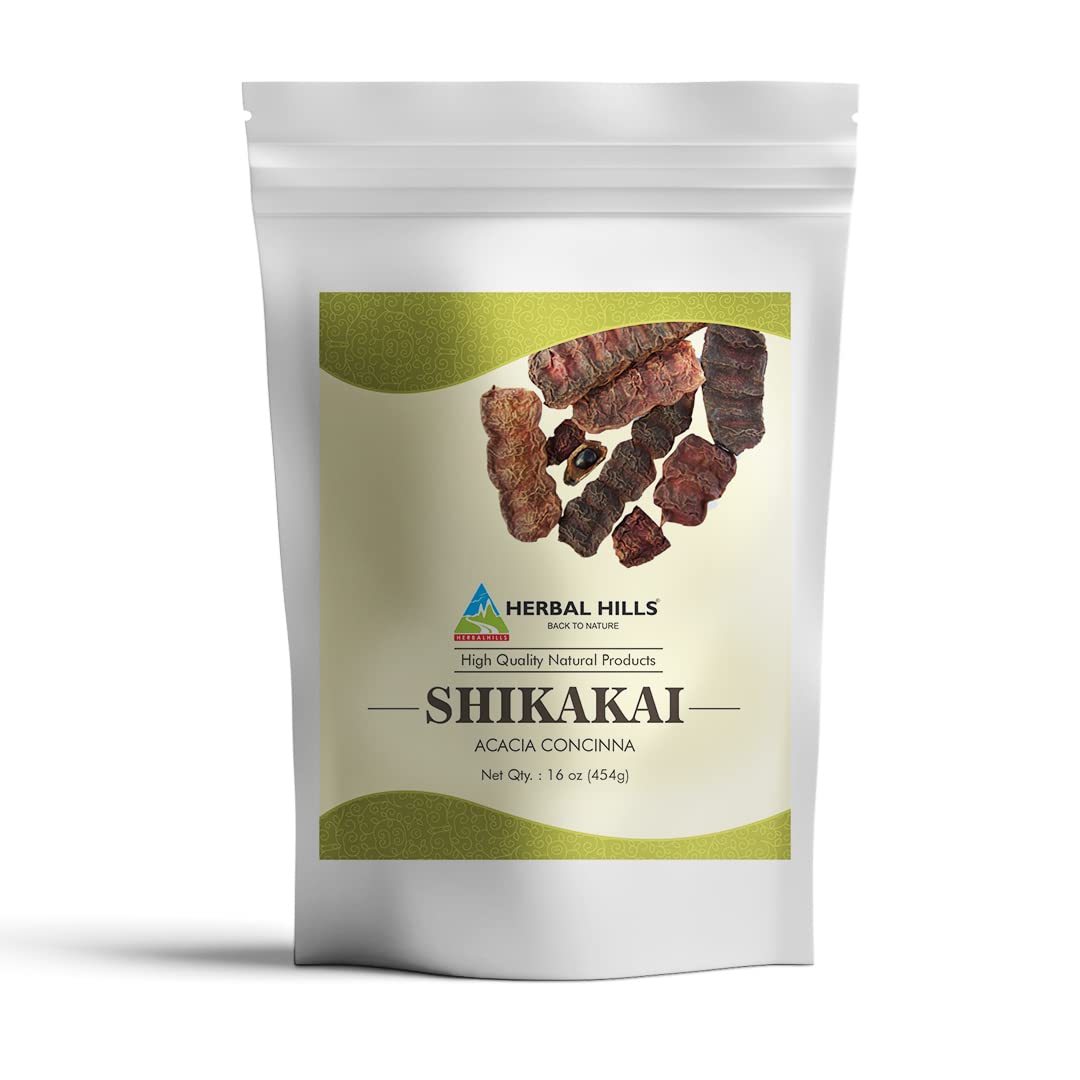 Herbal Hills Shikakai Powder (Acacia Concinna Powder) | 16 Oz (454 GMS) | Natural Hair Growth Cleanser & Conditioner