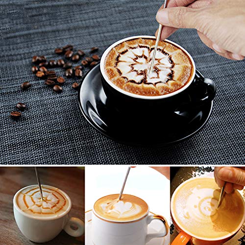 HOOMIL Milk Frothing Pitcher, 12oz/350ml Stainless Steel Steaming Pitcher Barista Milk Frother Cup Jug for Espresso Machine Coffee Cappuccino Latte Art - Silver