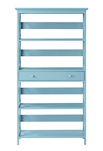 Convenience Concepts Oxford 5 Tier Bookcase with Drawer, Sea Foam