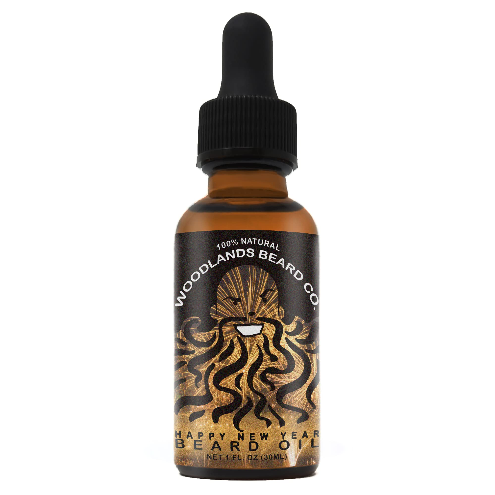 Happy New Year Beard Oil Scented with Patchouli, Vanilla, Sweet Orange and Frankincense (1 oz.)