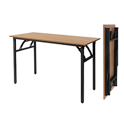 Coral Flower Office Desk 55 inches Folding Table Computer Table Workstation,Light Oak