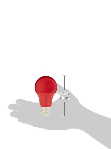 Amazon Basics 60 Watt Equivalent, Red, Non-Dimmable, A19 LED Light Bulb , 2-Pack