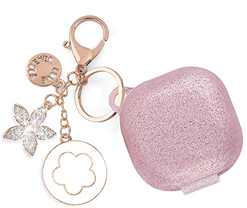 Silicone Case for Samsung Galaxy Buds Live/Buds Pro - 2021 Soft Carrying Case Protective Wireless Charging Cover Skin with Keychain for Women&Girls - (Rose Gold)