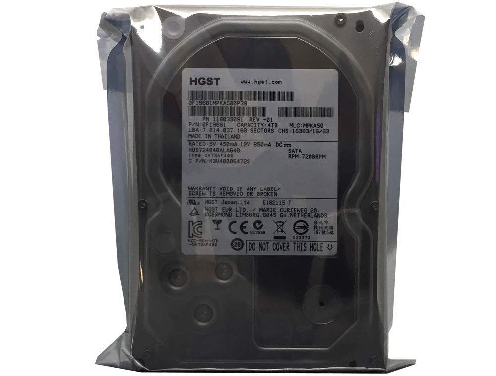 HGST Ultrastar 7K4000 HUS724040ALA640 (0F19681) 4TB 7200RPM 64MB Cache SATA 6.0Gb/s 3.5inch Enterprise Hard Drive (Renewed)