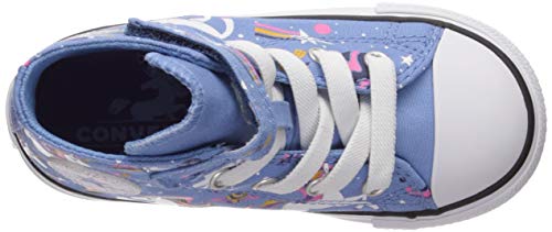 Converse Baby-Girl's Chuck Taylor All Star 1V Unicons Sneaker, Light Blue/Black/White, 3 M US Infant