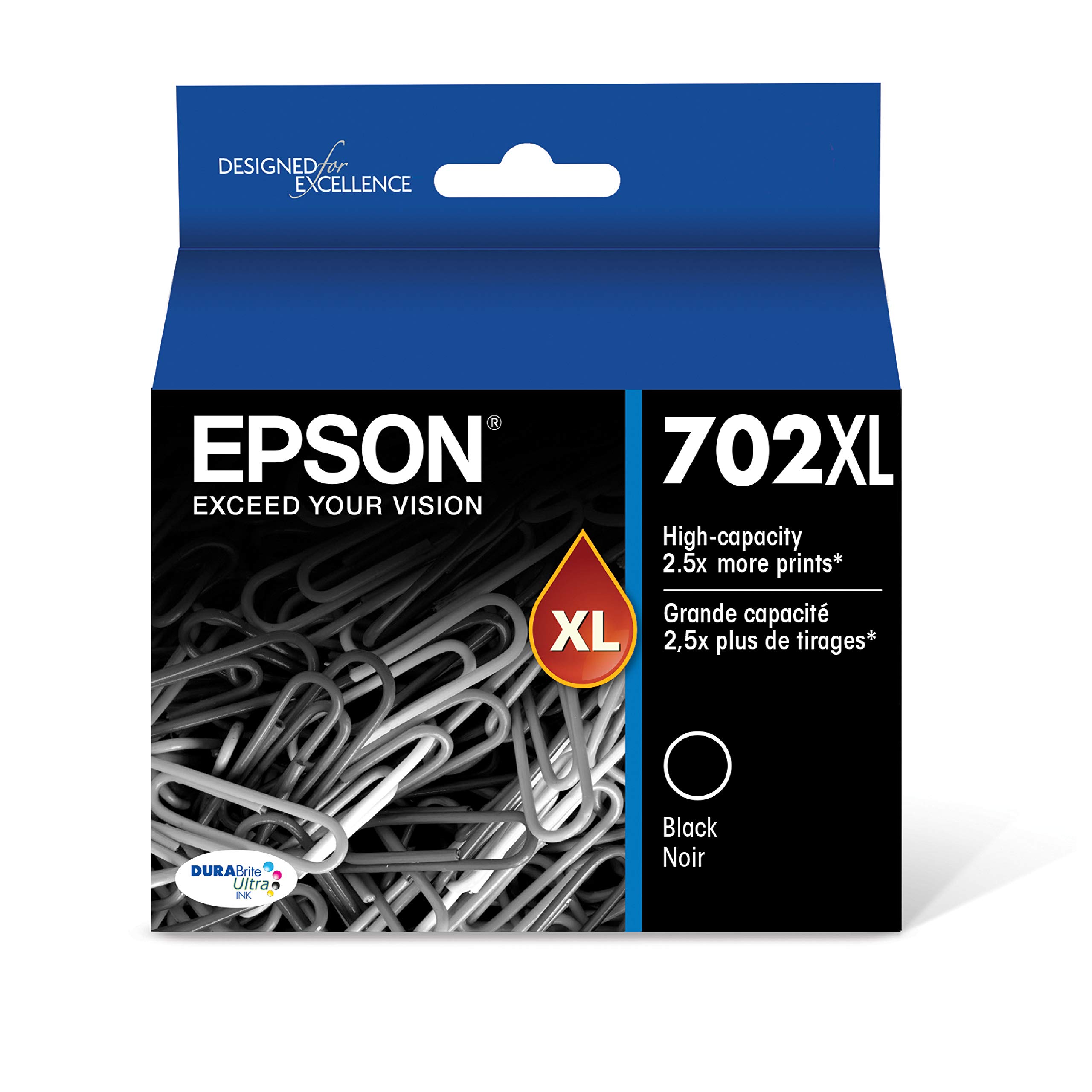 Epson T702120-BCS DURABrite Ultra Black and Color Combo Pack Standard Capacity Cartridge Ink & T702XL120-S DURABrite Ultra Black High Capacity Cartridge Ink
