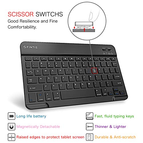 Fintie Keyboard Case w/Pencil Holder for iPad Air 3rd Gen 10.5" 2019 / iPad Pro 10.5" 2017 - SlimShell Soft TPU Back Protective Cover w/Magnetically Detachable Wireless Bluetooth Keyboard, Composition