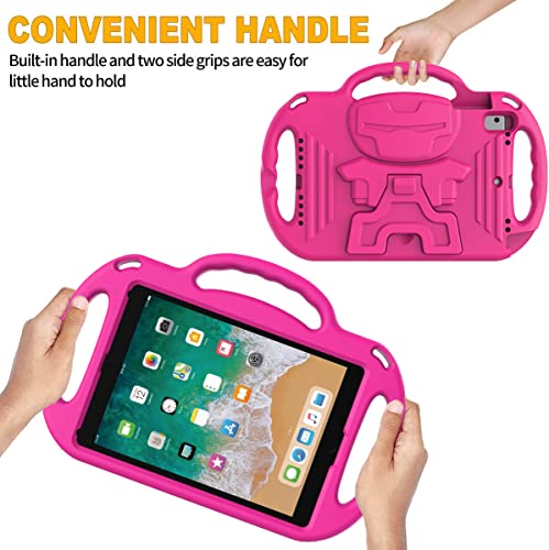 BMOUO Kids Case for iPad 6th/5th Generation (9.7 inch, 2018/2017), iPad Air 1 & iPad Air 2 Kids Case with Shoulder Strap for for iPad 9.7” (iPad 6th/5th Gen)/iPad Air 1st/2nd Generation, Rose