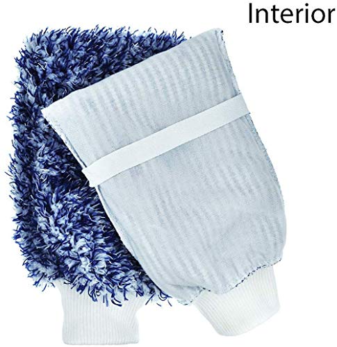 Emoly New Car Wash Mitt, 2 Pack Premium Soft Cyclone Microfiber Washing Gloves, Holds Tons of Sudsy Water for Effective Washing, Machine Washable, Lint Free, Scratch Free - Blue
