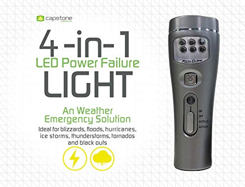 Capstone Lighting 4-in-1 Eco-I-Lite, 2 Pack – Emergency Flashlights, Night Light, Power Failure Light and Work Light – This Rechargeable LED Flashlight is Perfect for Power Outages and Hurricanes