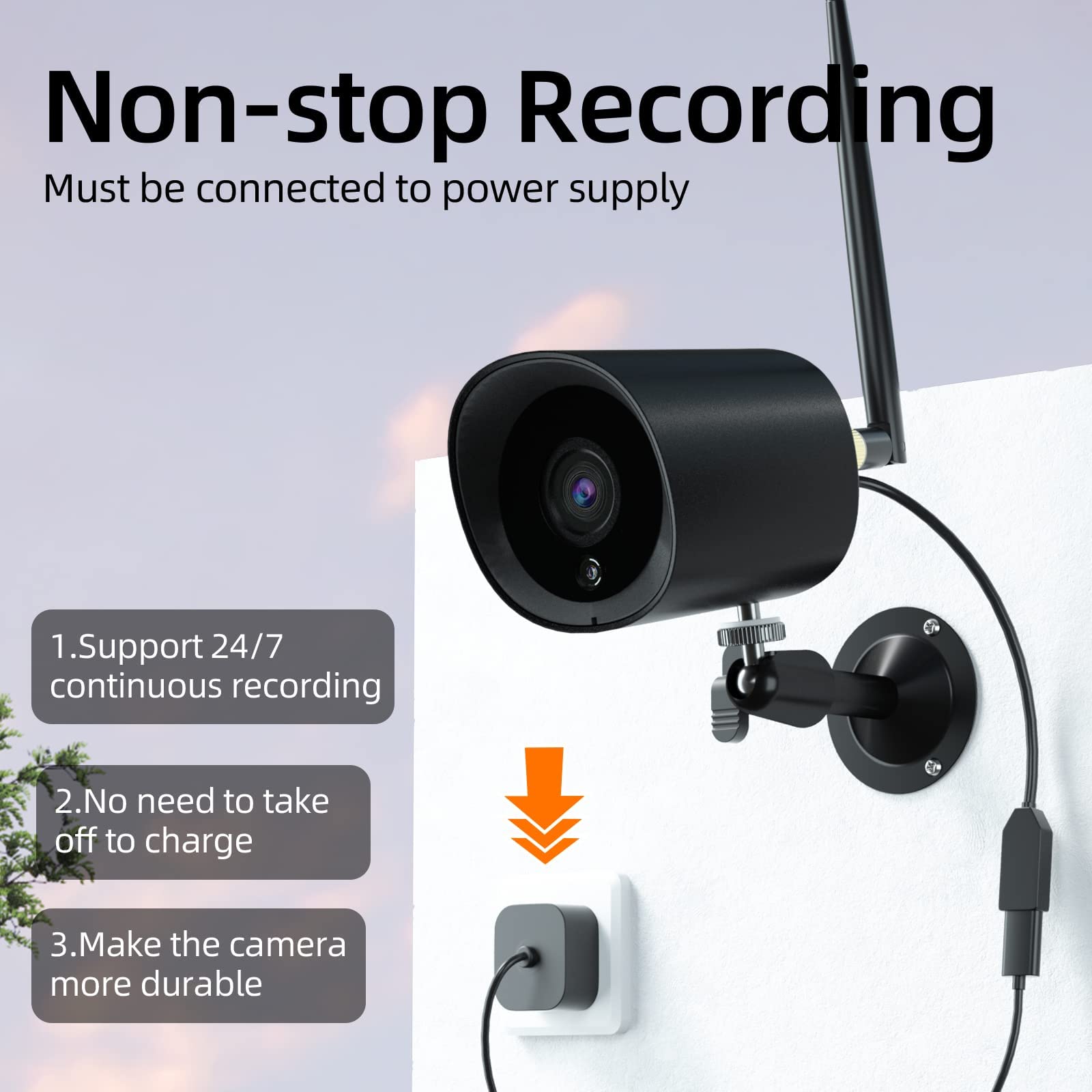 2K 3MP Security Cameras for Home Security,WiFi Alexa Cam with Cloud Storage, AI Detection,Night Vision,24/7 Continuous Recording,Baby Room,Office Use,Alexa/Google Assistant(Model 397)