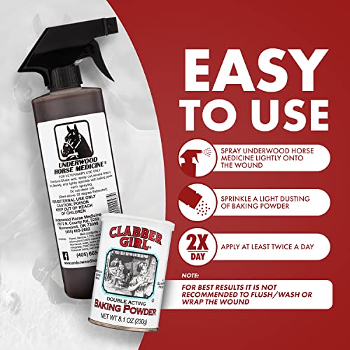 Topical Wound Spray Refill Bottle with Spray Trigger 16 oz - Wound Care Spray for Faster Healing of Scrapes, Cuts, and Wounds - Spray Solution for Equine, Pets, and Other Farm Animals